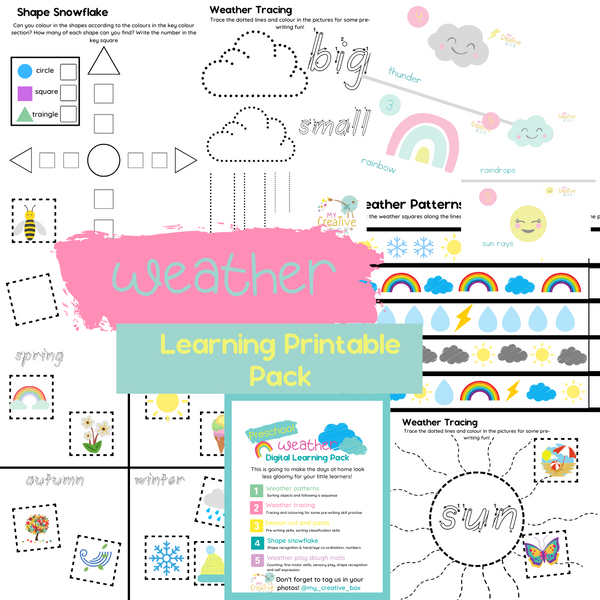 Preschool Weather Digital Learning Pack - My Creative Box