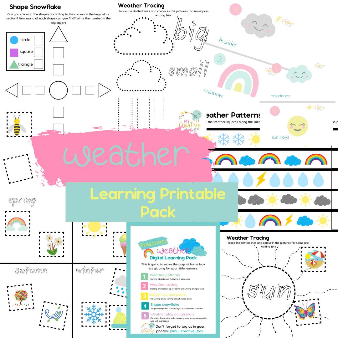 Preschool Weather Digital Learning Pack - My Creative Box